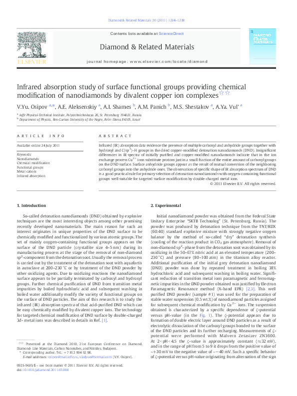 (PDF) Infrared absorption study of surface functional groups providing ...