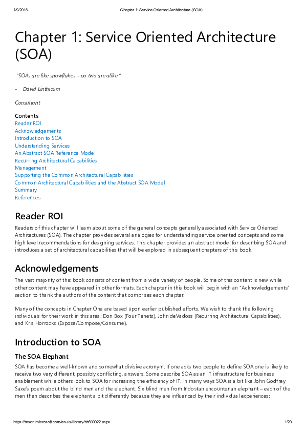 Pdf Chapter 1 Service Oriented Architecture Soa Toni Marko