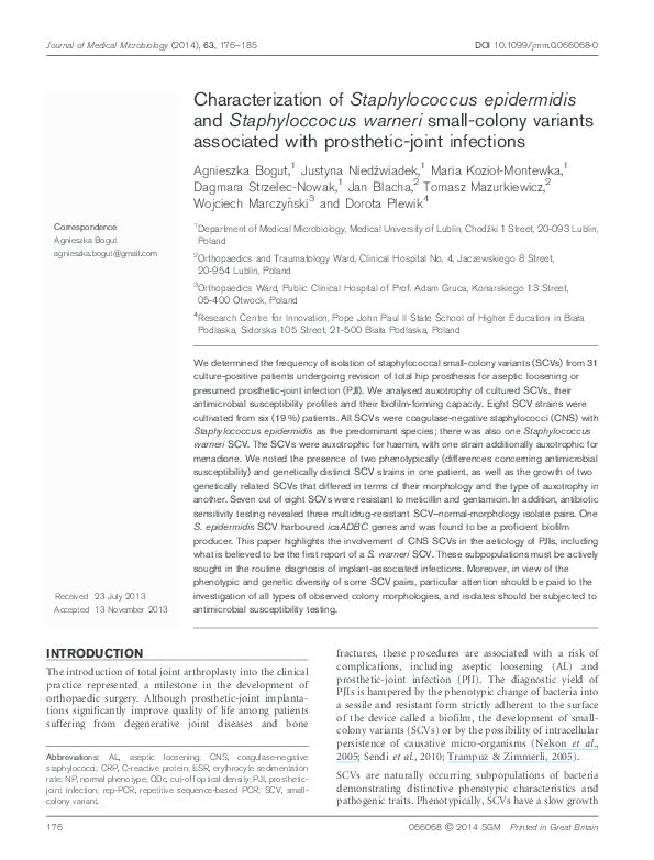 (PDF) Characterization of Staphylococcus epidermidis and Staphyloccocus ...