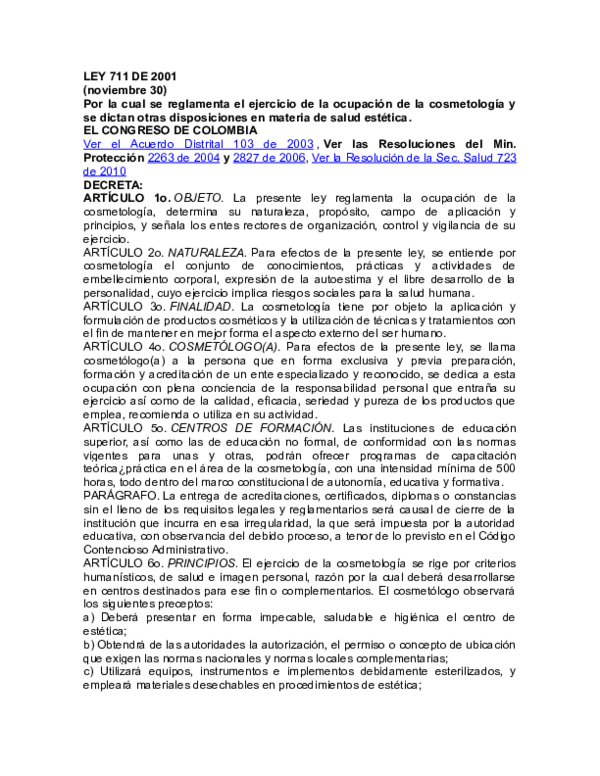 (DOC) LEY 711 DE 2001 peuqueria