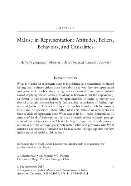 (PDF) Malaise in Representation: Attitudes, Beliefs, Behaviors, and ...