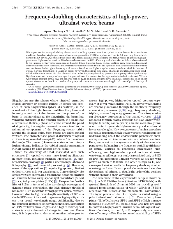 (PDF) Frequency-doubling characteristics of high-power, ultrafast ...