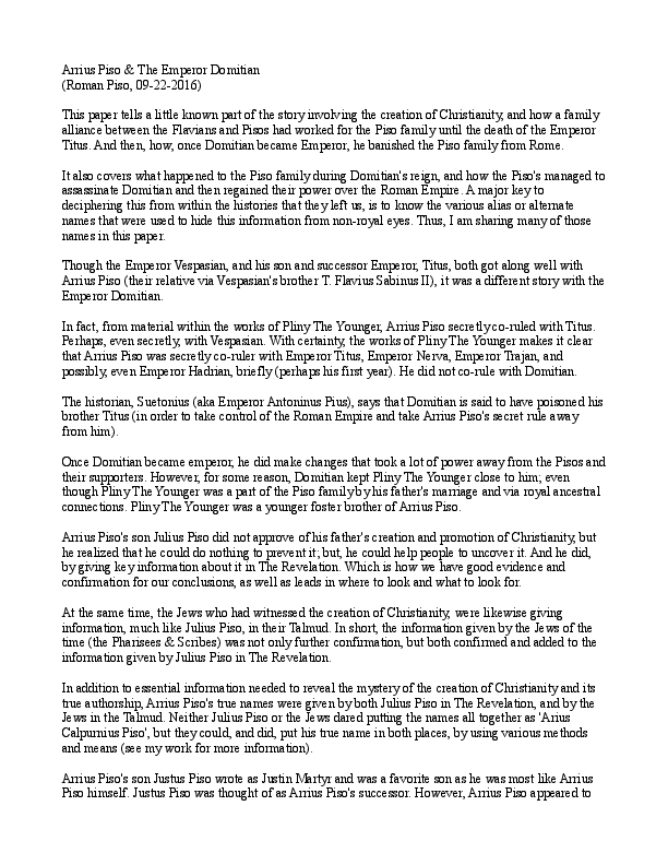 (PDF) Arrius Piso And The Emperor Domitian