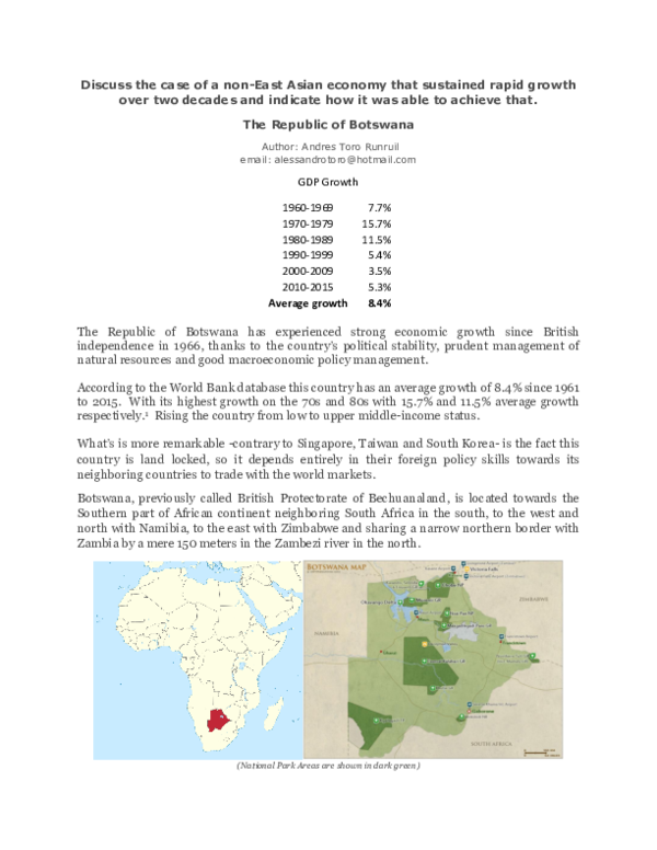 (PDF) Development of The Republic of Botswana.