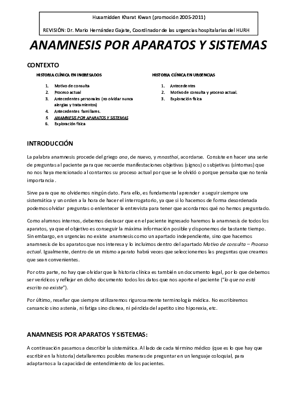 (PDF) ANAMNESIS POR APARATOS Y SISTEMAS