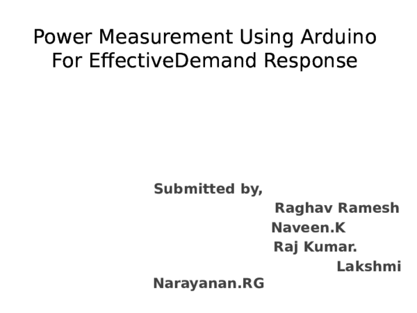(PPT) Effective Power Management using Arduino