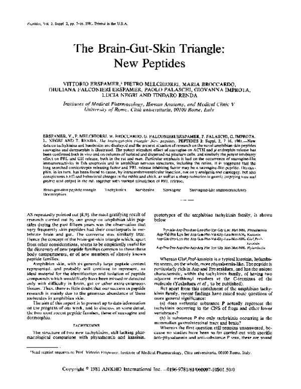 (PDF) The brain-gut-skin triangle: New peptides
