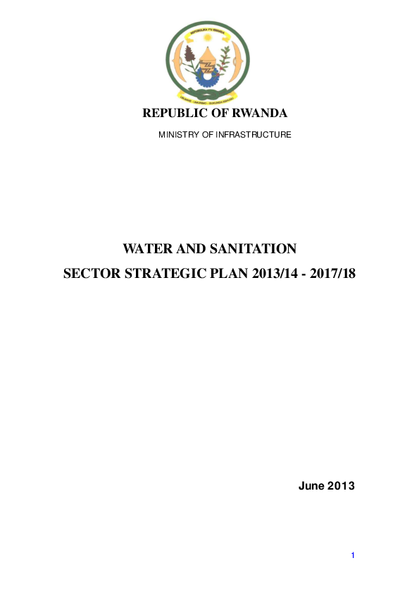 (PDF) REPUBLIC OF RWANDA WATER AND SANITATION SECTOR STRATEGIC PLAN ...