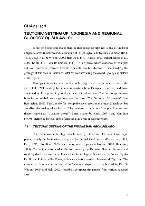 (PDF) TECTONIC SETTING OF INDONESIA AND REGIONAL GEOLOGY OF SULAWESI