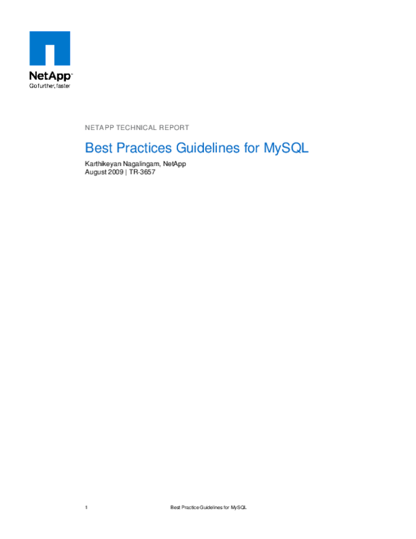 (PDF) Best Practices Guidelines for MySQL
