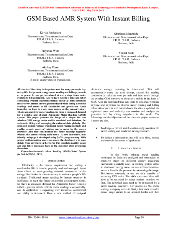 (PDF) GSM Based AMR System With Instant Billing