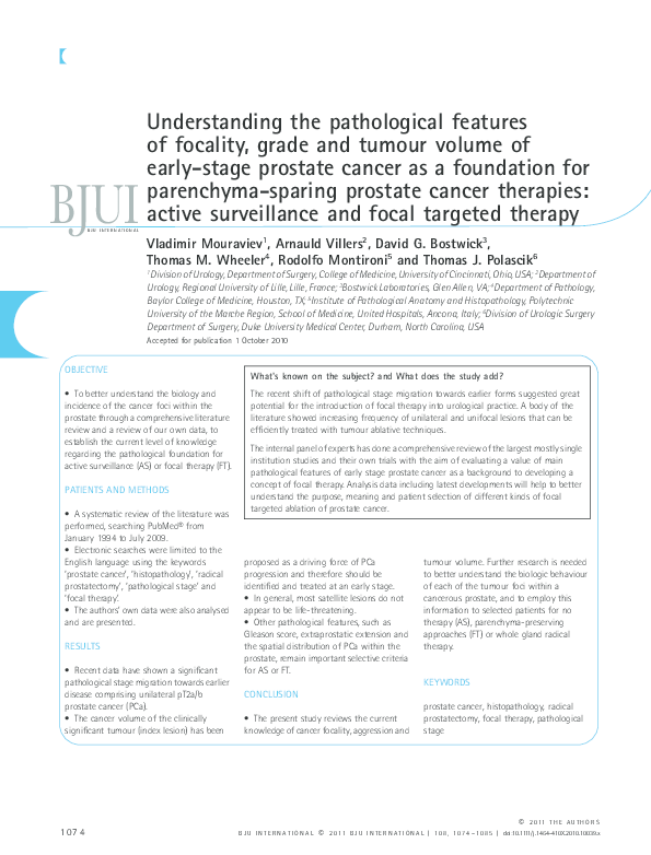 (PDF) Understanding the pathological features of focality, grade and ...