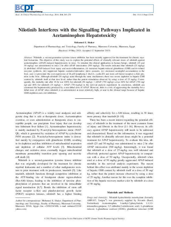 (PDF) Nilotinib interferes with the signalling pathways implicated in ...