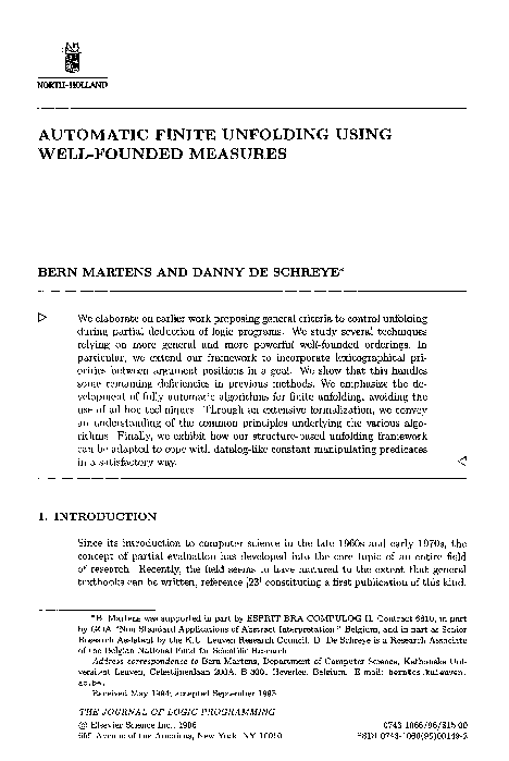 (PDF) Automatic finite unfolding using well-founded measures