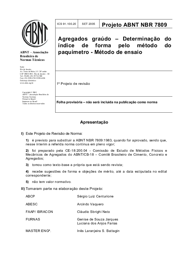 (PDF) NBR 7809 Indice de Forma