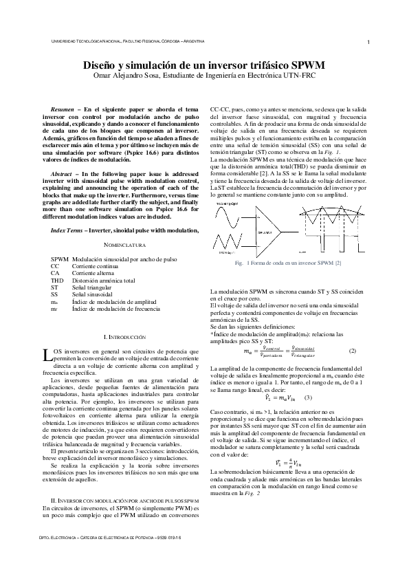 (PDF) Sinusoidal PWM Three Phase Inverter (PDF) Sinusoidal PWM Three Phase Inverter