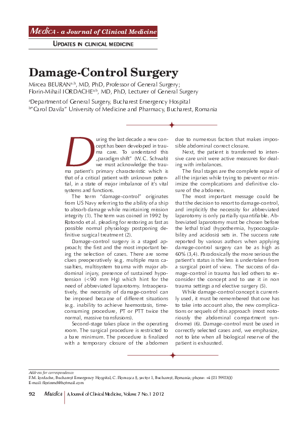 (PDF) Damage-control surgery
