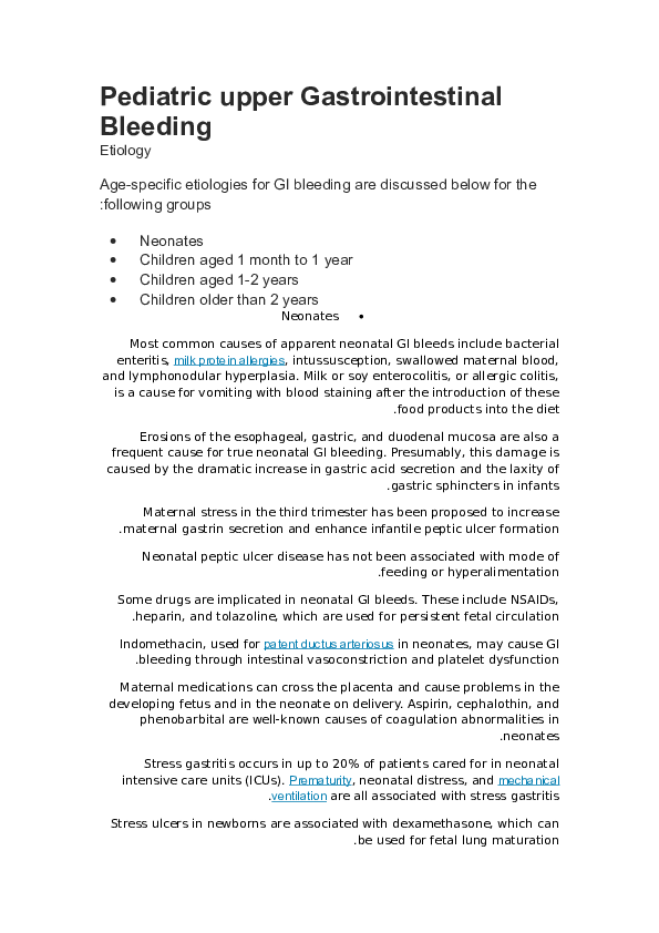 (DOC) Pediatric upper Gastrointestinal Bleeding | Ahmed Rabei ...