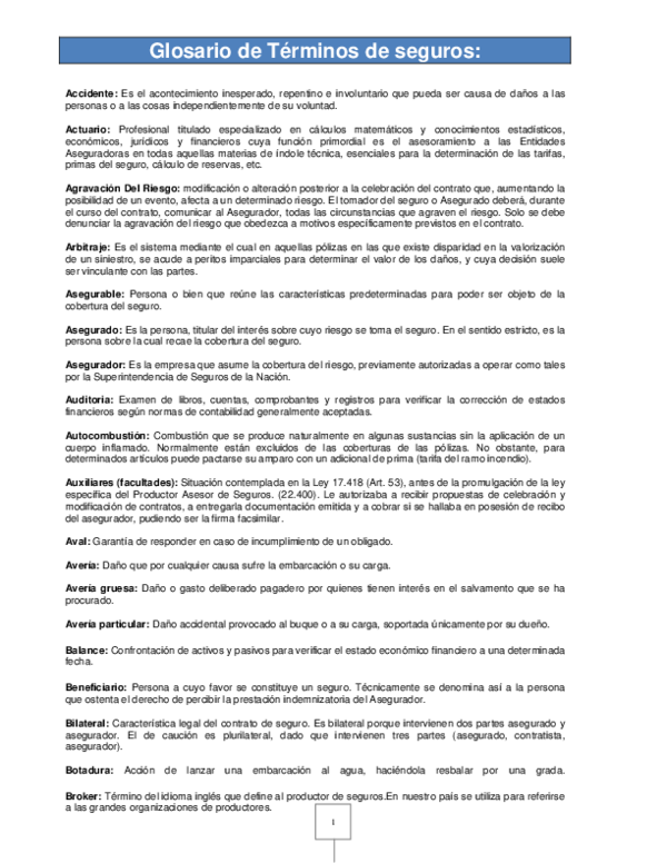 (PDF) Glosario de Términos de seguros