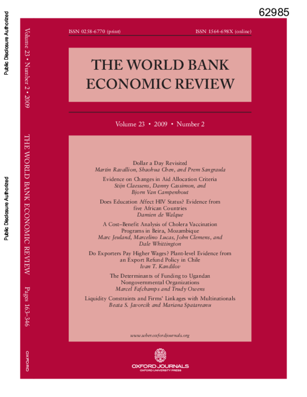 (PDF) The World Bank economic review 23 (2) | Stijn Claessens ...