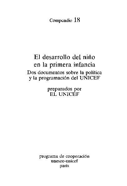 (PDF) El desarrollo del niño en la primera infancia Dos documentos ...