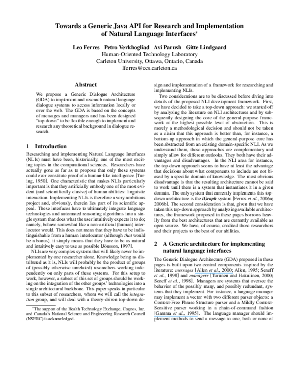 (PDF) Towards a Generic Java API for Research and Implementation of ...