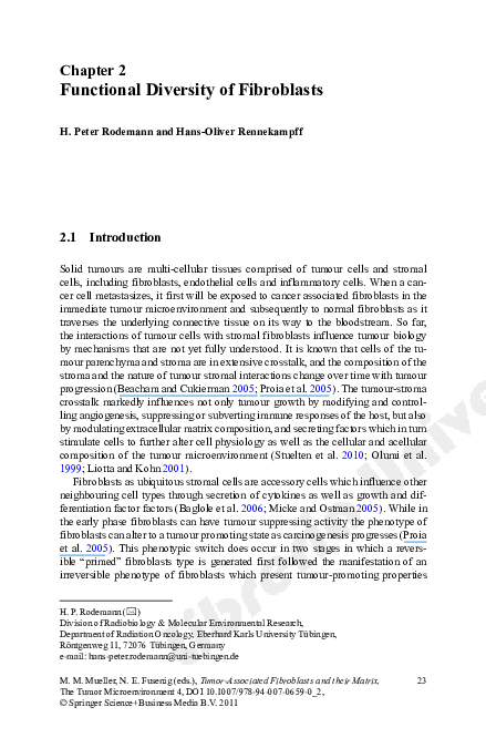 (PDF) Tumor Cell Interactions with Diverse Fibroblast Types