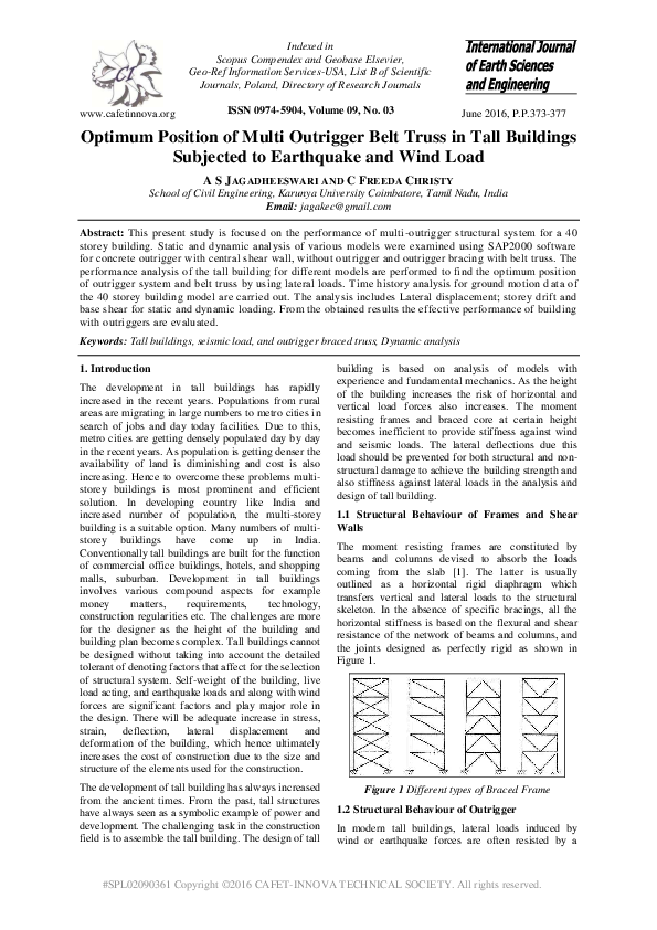 (PDF) Optimum Position of Multi Outrigger Belt Truss in Tall Buildings ...