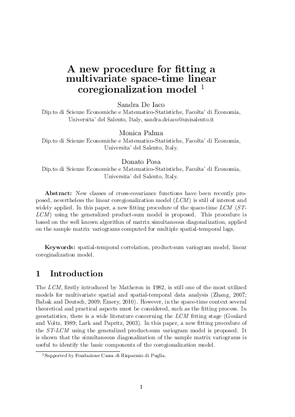 (PDF) A new procedure for fitting a multivariate space-time linear ...