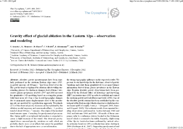 (PDF) Gravity effect of glacial ablation in the Eastern Alps ...