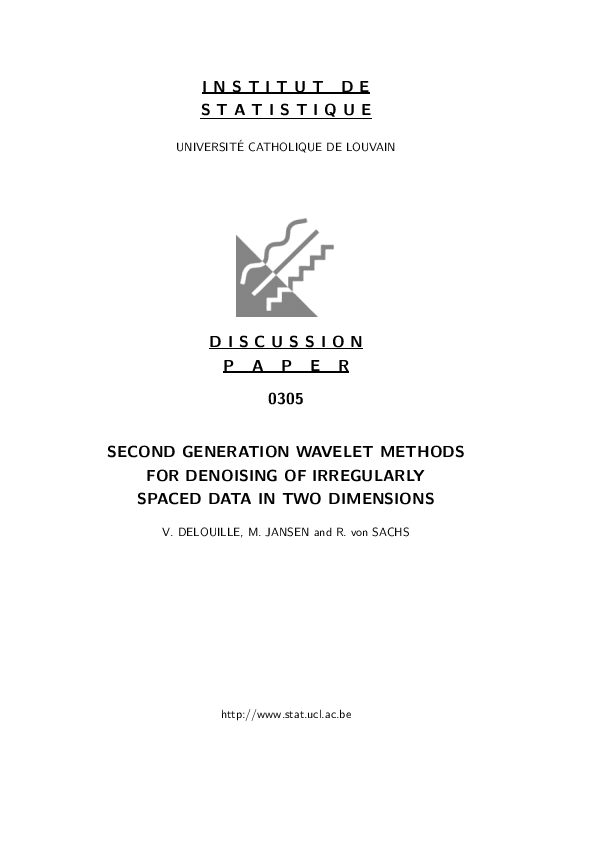 Pdf Second Generation Wavelet Denoising Methods For Irregularly Spaced Data In Two Dimensions