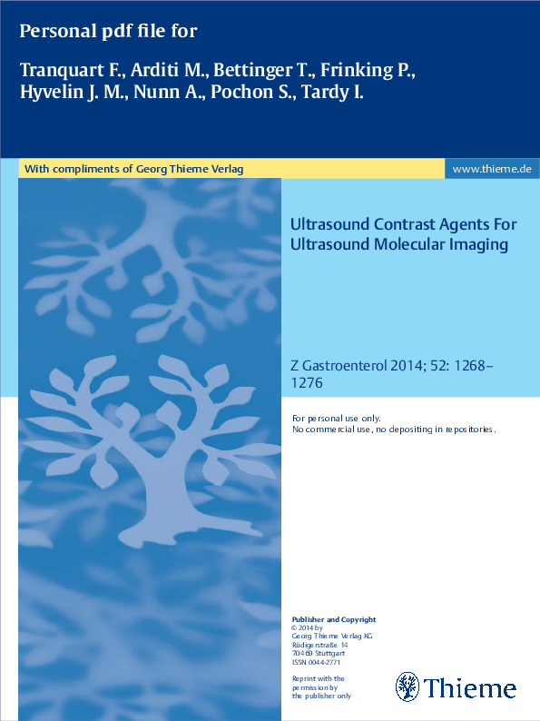 (PDF) Ultrasound contrast agents for ultrasound molecular imaging