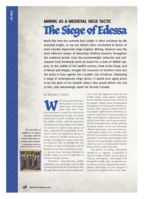 (PDF) Mining as a Medeival Siege Tactic: The Siege of Edessa