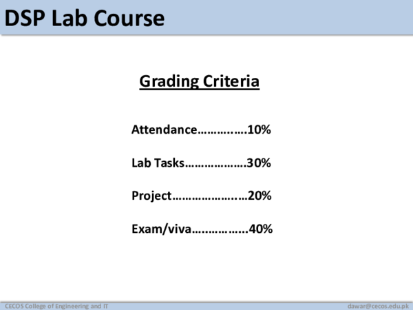 (PDF) DSP Lab Course Grading Criteria | Jaan Jaan - Academia.edu