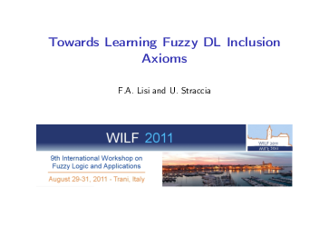 (PDF) Towards learning fuzzy DL inclusion axioms