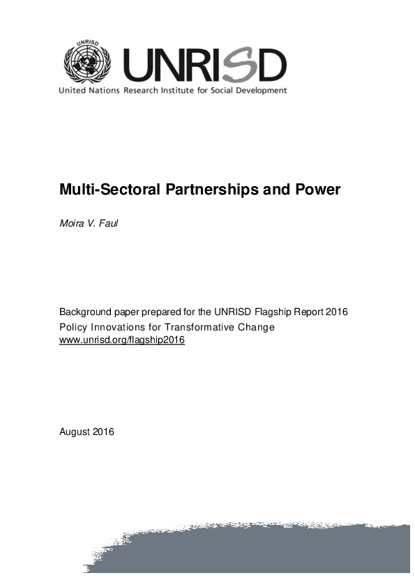(PDF) Multi-Sectoral Partnerships and Power