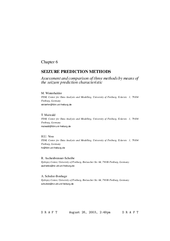 (PDF) Seizure prediction methods: assessment and comparison of three methods by means of the ...