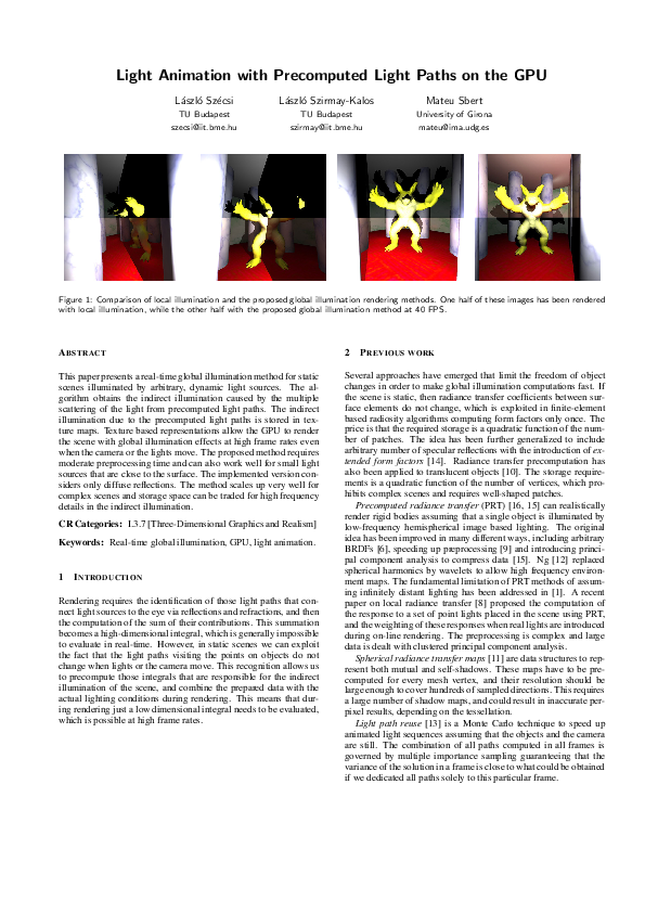 (PDF) Light animation with precomputed light paths on the GPU
