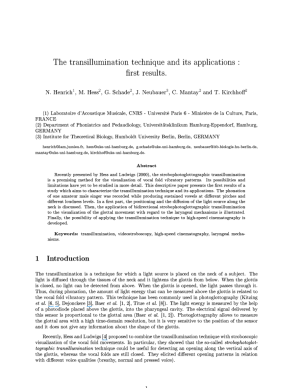 (PDF) The transillumination technique and its applications: First results