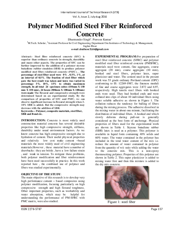 (PDF) Polymer Modified Steel Fiber Reinforced Concrete