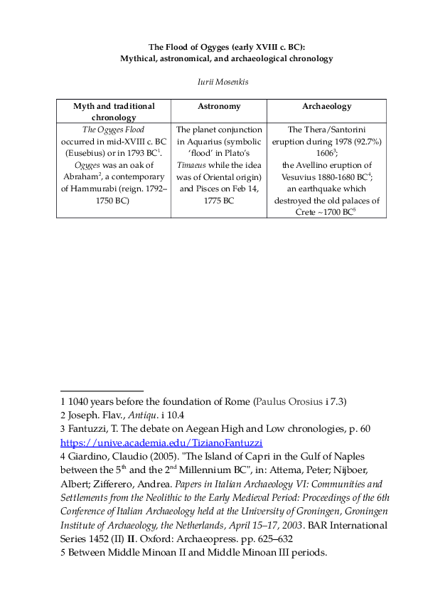 (DOC) The Flood of Ogyges (early XVIII c. BC): Mythical, astronomical ...