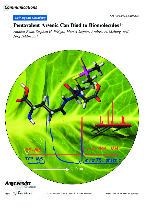 (PDF) Pentavalent Arsenic Can Bind to Biomolecules