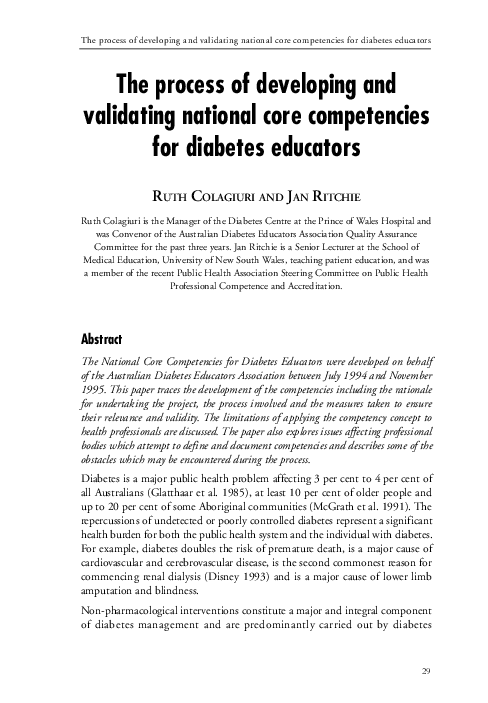 (PDF) The process of developing and validating national core ...