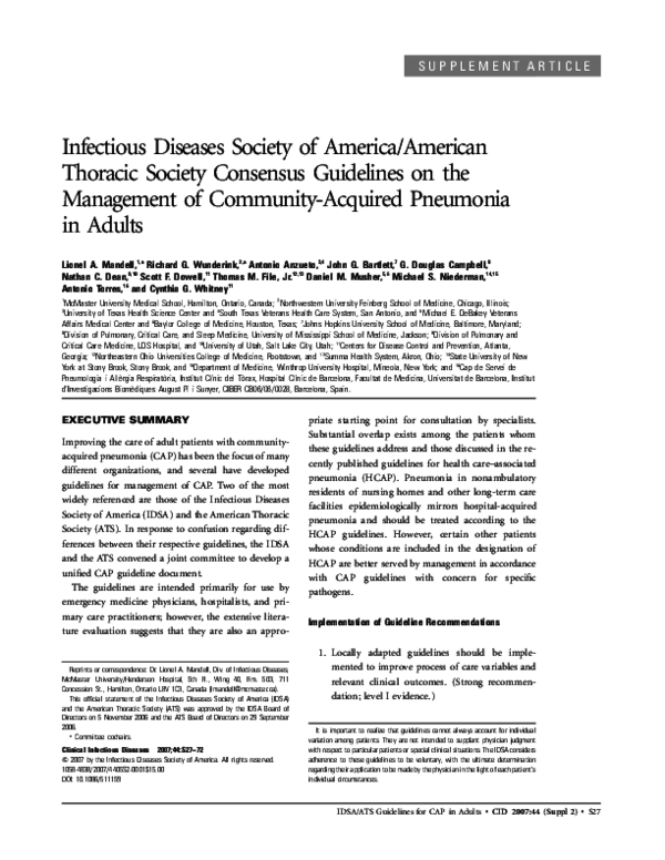 (PDF) IDSA/ATS Guidelines for CAP in Adults @BULLET CID 2007:44 (Suppl ...
