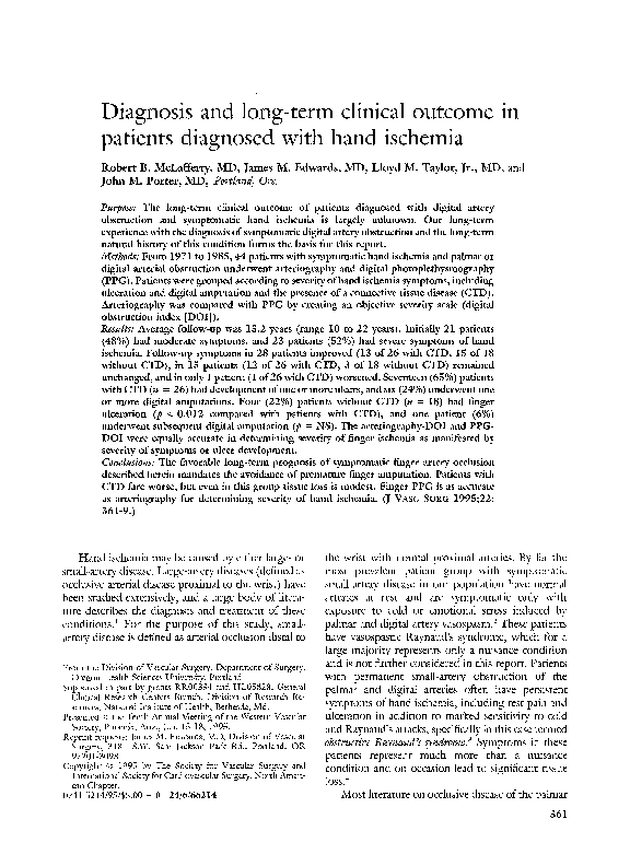 (PDF) Diagnosis and long-term clinical outcome in patients diagnosed ...