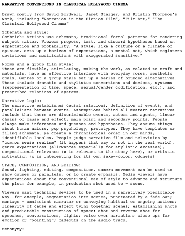 (PDF) NARRATIVE CONVENTIONS IN CLASSICAL HOLLYWOOD CINEMA