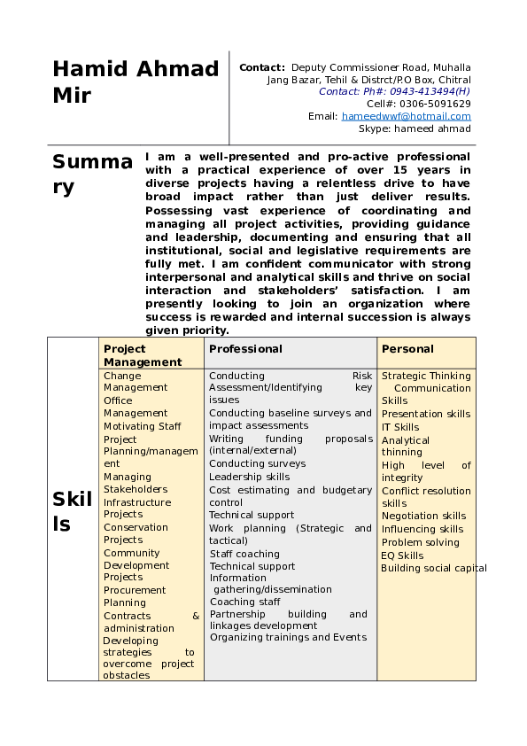 (DOC) CV Hamid Ahmad Mir | Hamid Ahmad - Academia.edu