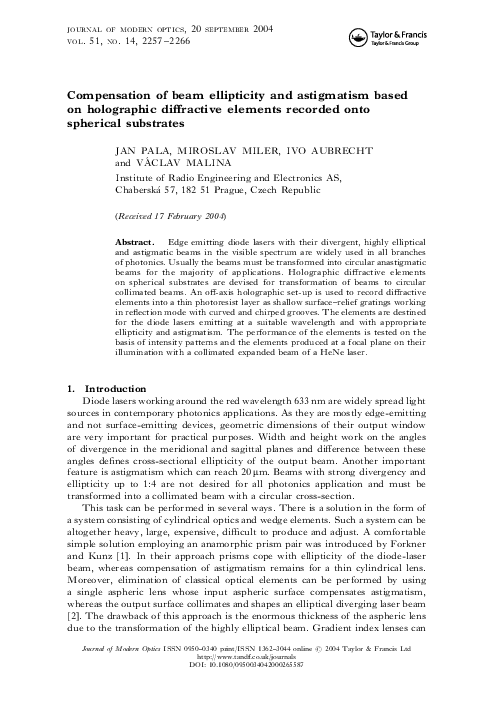 (PDF) Compensation of beam ellipticity and astigmatism based on ...
