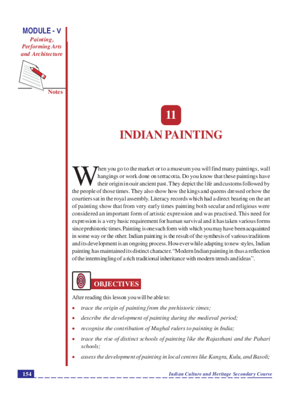 (PDF) Indian Painting Notes Indian Culture and Heritage Secondary ...