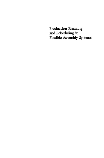 (PDF) Production Planning and Scheduling in Flexible Assembly Systems